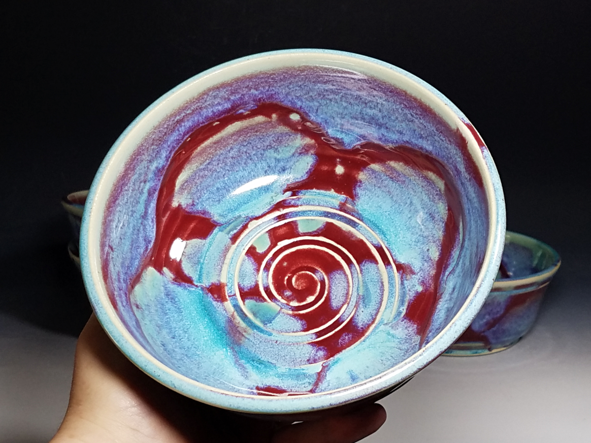 LIMITED EDITION Hand Thrown Set of Two (2) Thrown Pottery Bowls ...